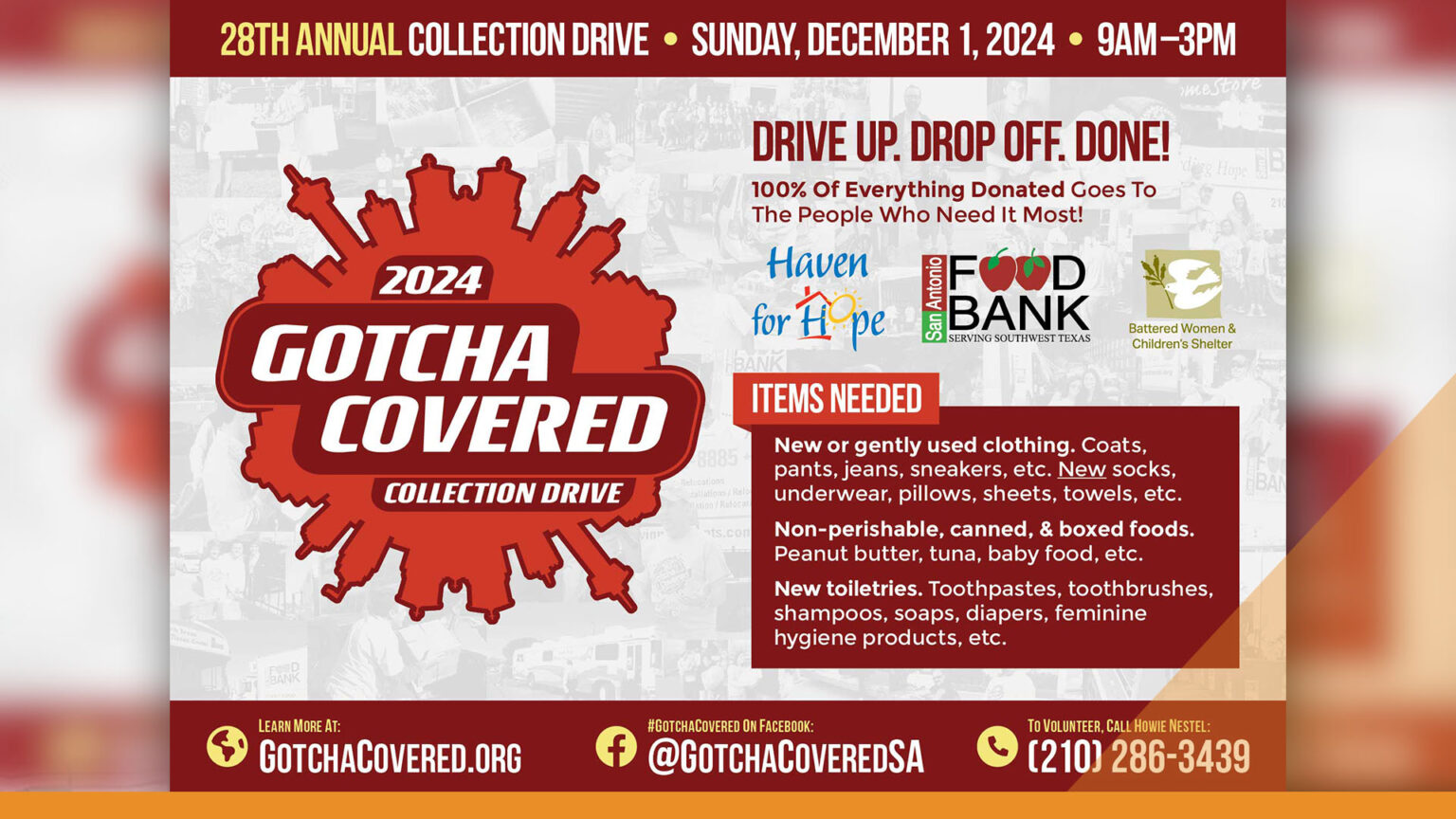 28th Annual Gotcha Covered Collection Drive - Howie Nestel